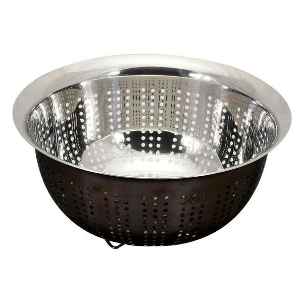 【商品説明】お鍋と重ねて使えるサイズ展開。　丈夫で衛生的なステンレス製。　キッチンになじむ外面黒塗装。　足付でシンク内においても衛生的。　食器洗い乾燥機対応。【仕様】●カラー：ブラック　●サイズ：外径２０×高さ９．５ｃｍ　●重量（ｋｇ）：０...