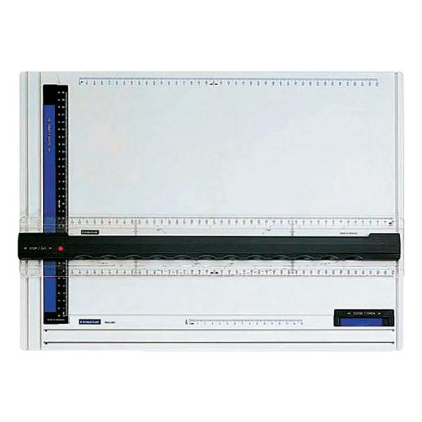 【仕様】●サイズ：幅３７７×奥行５１５×高さ２１．５ｍｍ●作図範囲：２９０×４３０ｍｍ●重量：１２５０ｇ●材質：本体／ＰＳ、定規部／ＡＢＳ＋ＰＭＭＡ●注文単位：１台●Ａ３対応で人間工学に基づいたデザイン。●現場など使いたい場所に携帯して作業...