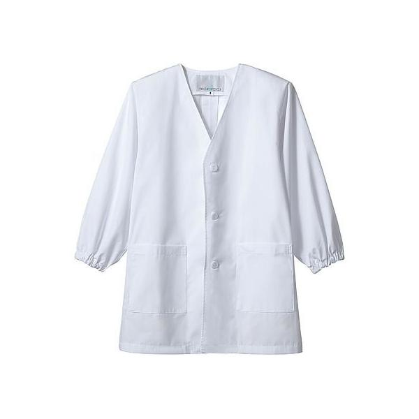 【商品説明】抗ウィルス加工素材を使用した、脱ぎ着しやすい前開きタイプの給食衣。バックプリーツで動きやすさにも配慮。【仕様】●素材：抗ウイルス加工ポプリン（ポリエステル６５％・綿３５％）●制菌加工●抗ウイルス加工●男女兼用●長袖ゴム入●バック...