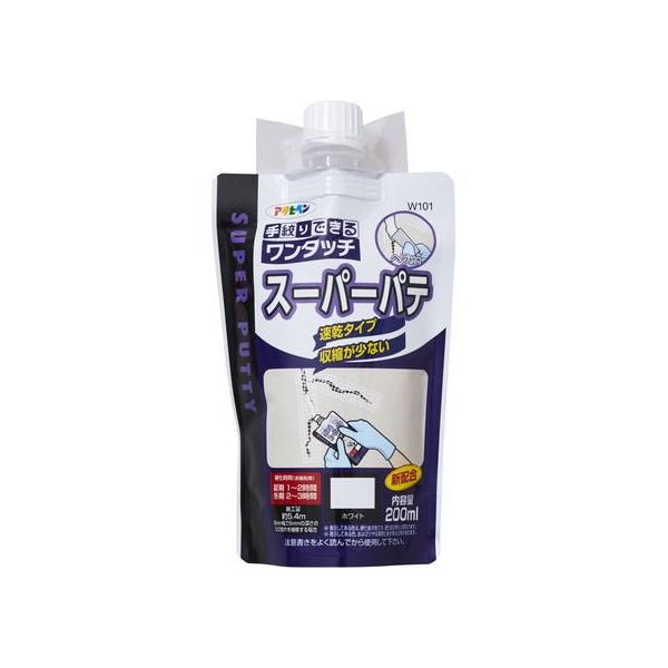 【商品説明】パウチ容器なので、補修箇所に直接手で中身を押し出して使えます。　屋内外に使用でき、軽量で収縮が少ない、速乾タイプです。　取扱いが簡単で、研磨性に優れています。　補修後、水性塗料・油性塗料が塗れます。【仕様】●規格：２００ｍｌ　●...