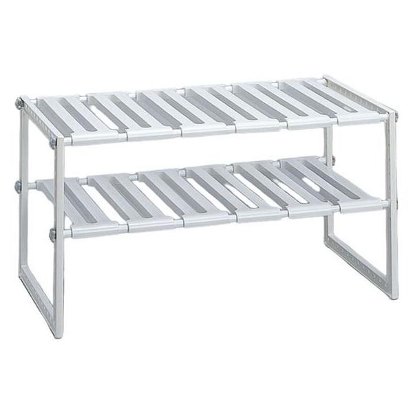 【商品説明】収納場所に合わせて伸縮できます。　出し入れが簡単でお掃除もラクラク。【仕様】●カラー：ホワイト　●サイズ：（約）幅５０〜７５×奥行３９．４×高さ４０ｃｍ　●重量（ｋｇ）：２．３　●素材・材質：本体／スチロール樹脂、棚板・メネジ／...