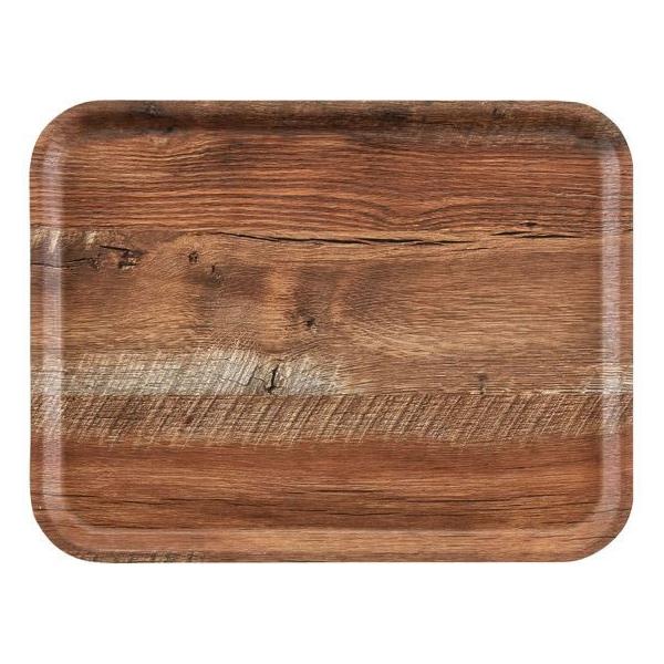 【商品説明】カフェトレイとしてだけでなく、学食や社食用のトレイとしても。　見た目だけではなく、触った質感もリアルに表現。　クラフトペーパー＋メラミンで丈夫。　本物の木ではないために、ゆがみ・ひずみにくい。　重量に若干の個体差があります。　耐...