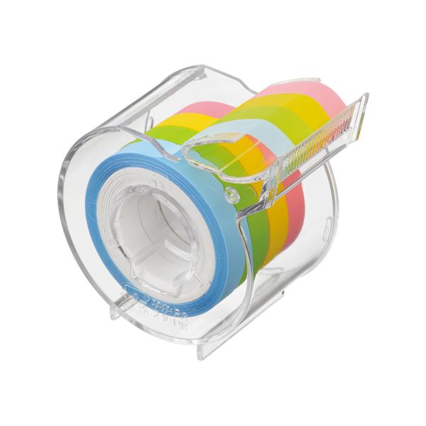 【仕様】お好きな長さにカットして、ピタッと貼って。　きれいにはがせるからいろいろなところにメモを貼って。　貼ったところを隠さずに、地図への書込み。　水に強いから、キッチンなどの容器のラベルに。　貼ってはがせるから、本やカタログへの書き込みに...