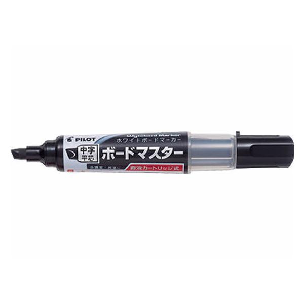 【仕様】遠くからでもハッキリ見える濃い筆跡。最初から最後まで安定した筆記濃度。インキもペン先も交換可能だからとても経済的！　●色：ブラック●種類：ボードマーカー●ペン先：中字平芯●筆記幅：２．２〜５．２ｍｍ●アルコール系油性顔料インキ●方式...