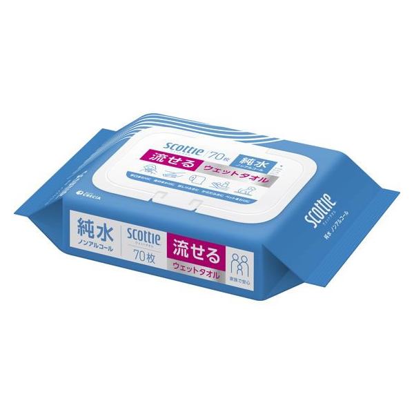 【商品説明】●純水※99％ノンアルコールタイプ。●使用後にトイレに流せる、しっかり厚手シート。●乾きにくく取り出しやすいフタ付きのポータブルタイプ。●手・口まわりや食卓の拭き取りだけでなく、大人用のおしりふきやからだふき等の多用途に。●弱酸...