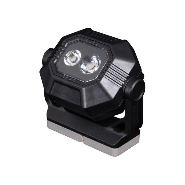 【商品説明】●コンパクトサイズ　しっかり明るいワークライト●スポット＆ワイド２Ｗａｙ照射●本体が３６０°回転、マグネット、フック付で照らしたい場所を自在に照らせる【仕様】●使用電池：充電式リチウムイオン電池　３．７Ｖ　１５００ｍＡｈ　５．５...