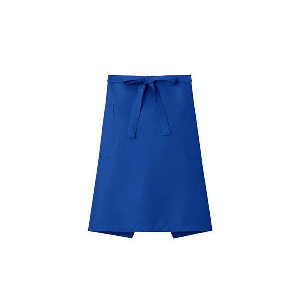 【商品説明】足さばきが良くベーシックなデザインのミドルエプロン。【仕様】●素材：ツイル（ポリエステル１００％）●前中心丈５５ｃｍ身幅９５ｃｍ●両脇アウトポケット●ポケット脇側にマチ付き●制電素材　<ジェットプライス>