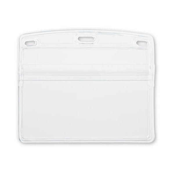 【仕様】裏面にチャックが付いており、名刺や　ＩＤカードの落下を防止し、水やホコリからも保護します。　●ソフトタイプ●本体外寸法：横１０８×縦９１ｍｍ●中紙寸法：９７×６９ｍｍ●材質：ケース／再生樹脂シート●中紙付●注文単位：１パック（１０枚...