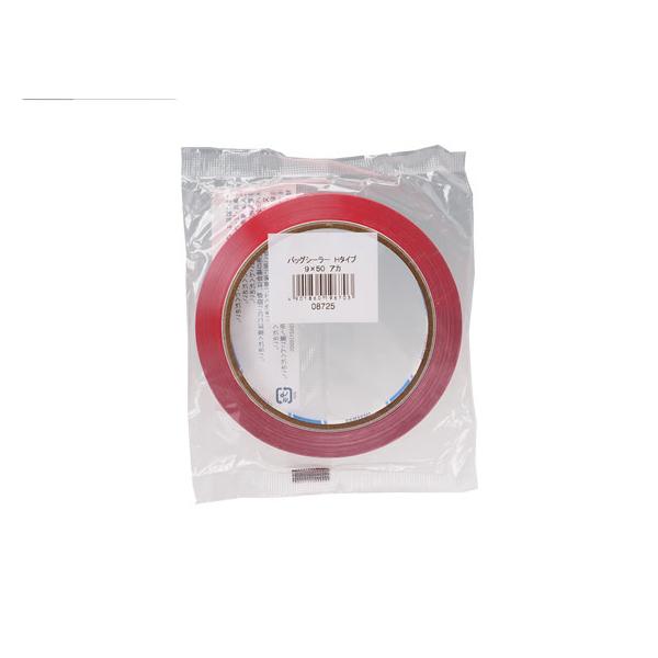 【仕様】非塩ビ基材のシーリング用テープです。　ＰＥＴフィルム製なので耐水性に優れてます。　耐荷重性が優れたテープなのでシール後、ズレやゆるみがありません。　粘着力に優れポリエチレン、ビニール、セロハン紙などあらゆる材質の袋のネックシールに適...