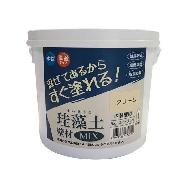 【商品説明】厚みが付けられる珪藻土壁材。コテや砂骨材ローラーで施工できます。【仕様】●商品サイズ：Ｈ１５５×Ｗ１９５×Ｄ１９５ｍｍ●内容量：３ｋｇ●容器込重量：３．１５ｋｇ●施工面積：２．５〜３．５ｍ２（下地の種類によって異なります。）　&...