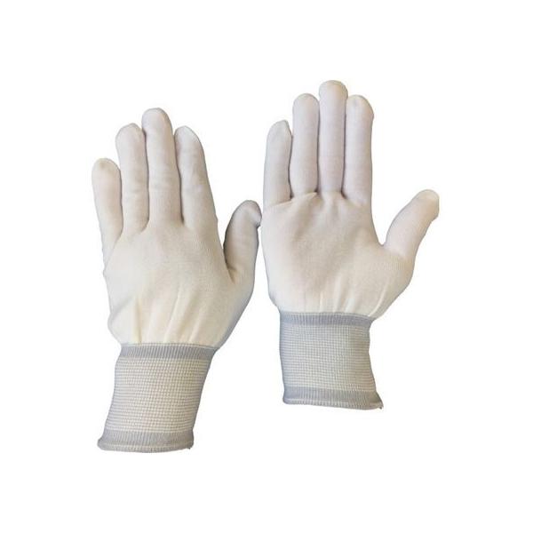 【商品説明】●フィット性・作業性に優れています。●インナーとしても最適です。【仕様】●型番：BSC-23-L　●入数：10双　●色：ホワイト ●サイズ：L ●厚さ（mm）：0．2 ●リストカラー：グレー ●全長（cm）：23．0 ●手のひら...