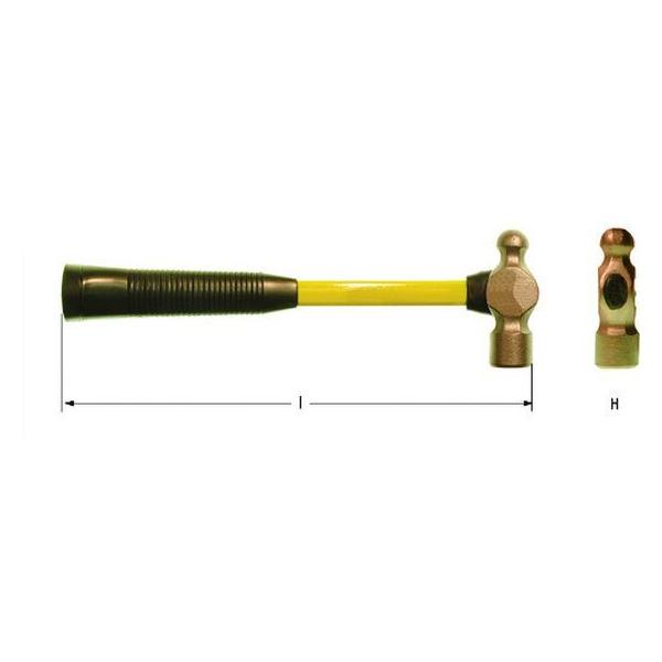 【商品説明】●可燃性雰囲気の状況下で使用可能な防爆仕様です。●ベリリウム銅合金製なので、防爆工具としては比較的硬度が高く変形しにくいです。●非磁性のため、磁気を帯びません。【仕様】●型番：FD1002B　●頭長（ｍｍ）：１００●頭径（ｍｍ）...