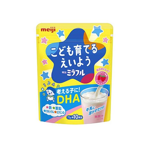 【仕様】●すっきりした甘さの、牛乳に溶かして飲む、おいしい粉末飲料　●こどもに人気のストロベリー風味　●幼児期の成長に重要な４つの栄養素　鉄・亜鉛・カルシウム・ビタミンＤを配合（１杯で１日の不足分の１／２の鉄・亜鉛・カルシウムと不足しがちな...