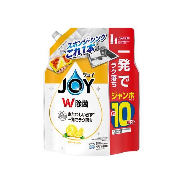 【商品説明】閉めて保存できるキャップ付き。　２つの除菌成分でスポンジ除菌。　ジョイＷ除菌ボトルと逆さボトルにも！約１０回分　※１回分を内容量１７０ｍＬボトルの約８分目と設定。　金たわしいらず一発ラク落ち。　スポンジ・シンクこれ１本。　※Ｐ＆...