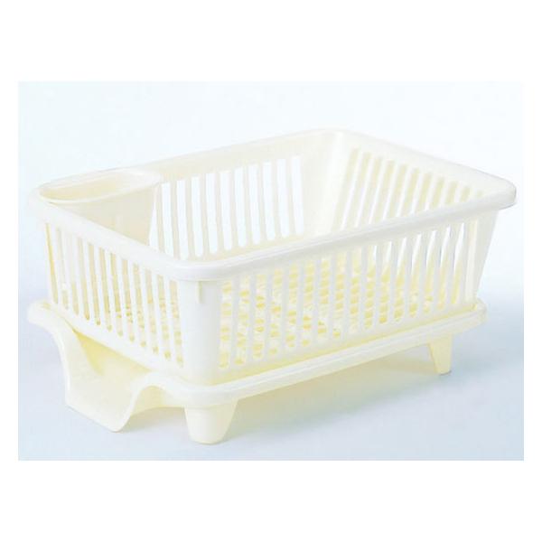 【商品説明】食器から流れ落ちた水は直接シンクへ流れ、水を捨てる手間がいりません。手間が省けるうえ、水が溜まらないので、衛生的です。【仕様】●皿立て水切りかご　流（ながれ）●色：パールホワイト●箸立て付き●サイズ：幅４５０×奥行３２３×高さ１...