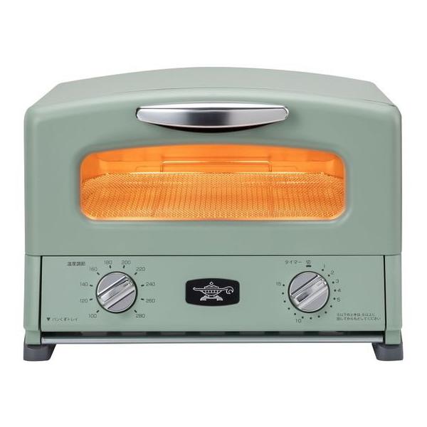 【商品説明】グラファイトｅヒーター搭載。グリルパンで料理の幅が広がる。可動式の焼網でお手入れ簡単。セラミック塗装のグリルパンでお手入れ簡単。トースト一度に４枚焼ける。２２ｃｍのピザも焼ける。【仕様】●カラー：グリーン●本体サイズ（ｍｍ）：Ｄ...