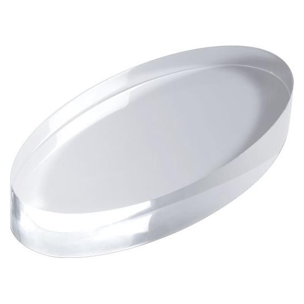 【商品説明】楕円型のデザインが、高級感の中にもフェミニンな優しさを演出します。　透明感と清涼感があり、ディスプレイの演出に最適です。　透明なので邪魔をせず、高級感が演出できるしっかりしたブロックです。　店頭での使用はもちろん、撮影や展示会・...