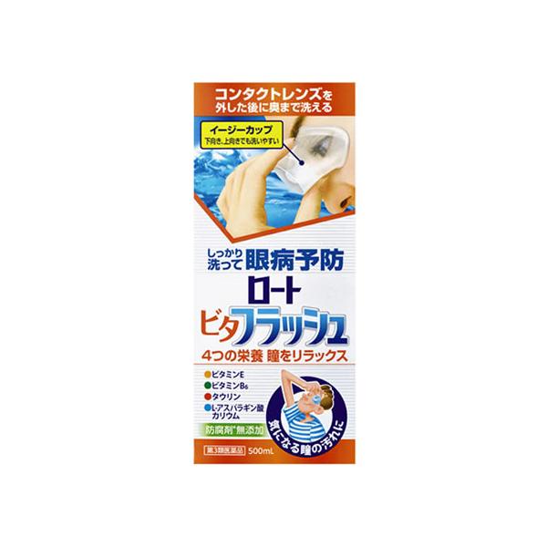 ●内容量：５００ｍｌロート製薬　ろーと　ＲＯＨＴＯ　びたふらっしゅ　洗眼薬　洗眼液　液体　１本　５００ミリリットル　第三類医薬品　お薬　おくすり　ドラッグ　ビタミン　抗炎症　アイケア　kafun03