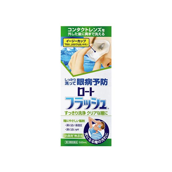 ●内容量：５００ｍｌロート製薬　ろーと　ＲＯＨＴＯ　ふらっしゅ　洗眼薬　洗眼液　液体　１本　５００ミリリットル　第三類医薬品　お薬　おくすり　ドラッグ　かゆみ　抗炎症　アイケア　kafun03