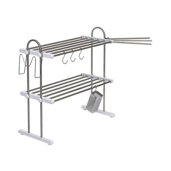 【商品説明】ふきん掛け、フック３本、まな板受けなど小物アクセサリー付き。幅約５２ｃｍ〜９１ｃｍまで伸縮可能。【仕様】●サイズ：外寸／約幅５２〜９１ｃｍ＊奥行２４ｃｍ＊高さ約５０ｃｍ●材質：枠・支柱／ステンレス（ＳＵＳ４４３Ｊ１）、棚・パイプ...