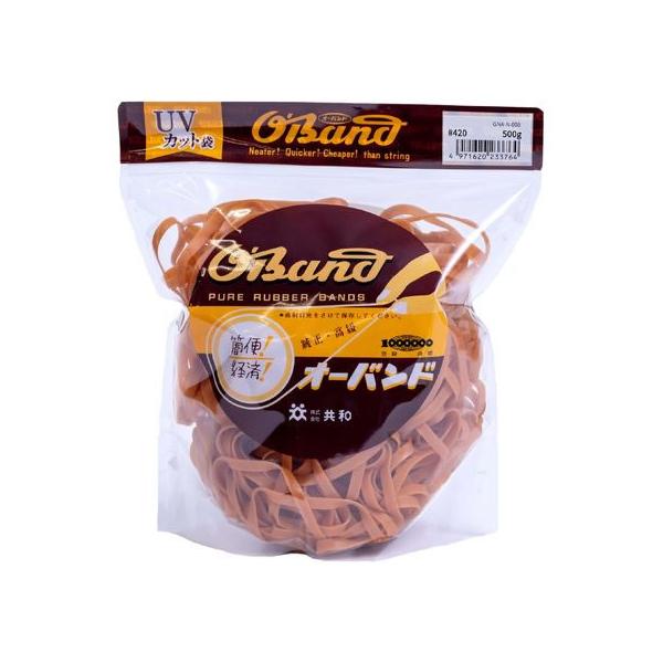【仕様】●番手：＃４２０●色：アメ色●容量：５００ｇ●折径（内径）：１６０ｍｍ（１０１．５ｍｍ）●材質：天然ゴム●推奨結束範囲：６２０〜７００ｍｍ●切幅：６ｍｍ●厚み：１．１ｍｍ●入数：約２４０本●注文単位：１袋　※内容量の本数は、平均値か...