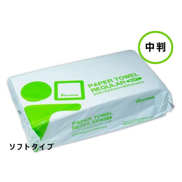 【仕様】●レギュラー（中判サイズ）●シートサイズ：幅２２０×長さ２２５（折時１１３）ｍｍ●厚み：３６ｇ／ｍ２●材質：再生紙●注文単位：１パック（２００枚）　<ジェットプライス>　キッチンペーパー　キッチンタオル　使い捨てタオル　...