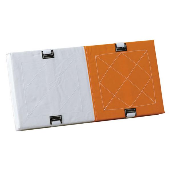 【商品説明】（公財）日本ソフトボール協会検定品。【仕様】●素材・材質：主材／外被帆布（白／綿９号、オレンジ／エステル４号）、芯材／ウレタンチップモールド　●特徴：ダブルベースのみ　●サイズ：３８．１×７６．２ｃｍ、厚さ７．６ｃｍ　●商品重量...