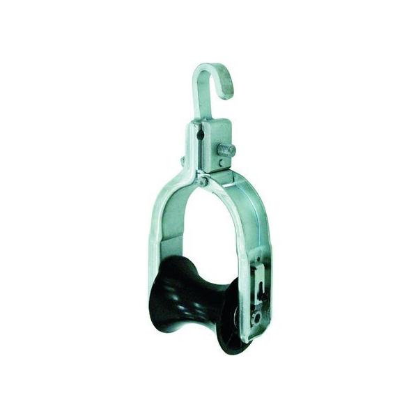 【商品説明】●ワンタッチ開閉式の吊り金車です。【仕様】●型番：IS-OW1　●幅（ｍｍ）：１０４●奥行（ｍｍ）：６５●高さ（ｍｍ）：２２０●最大荷重（ｋＮ）：０．９８●最大ケーブル径（ｍｍ）：φ６０　●本体：スチール・ローラー：樹脂　&lt...