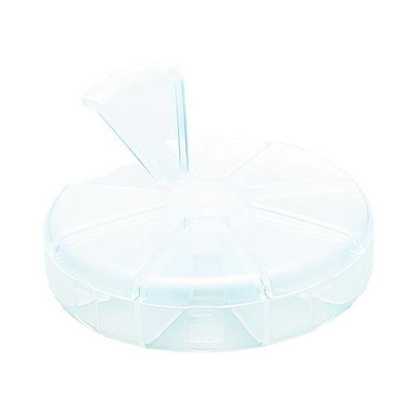 【商品説明】●個別フタ付シングルスペースで小物収納に最適です。●ポケットに納まりやすいフラットタイプです。●取り出しやすい底アール付です。【仕様】●型番：PT-110-C　●色：クリア●外形寸法（ｍｍ）直径×高さ：１１０×３２●コマ数：８　...