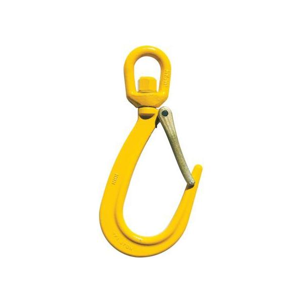 【商品説明】●口幅が広くふところが大きいので、直接敷き鉄板や系の太いもの等を引っ掛けることができます。●ワイヤーやチェーンのねじれを取ることができるので、吊り荷の回転を防げます。【仕様】●型番：YF3　●基本使用荷重（t）：3　●寸法（mm...