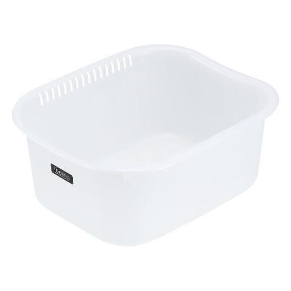 【商品説明】●上質なパールカラーのキッチンアイテムです。　●使い勝手の良い角型の洗い桶です。【仕様】【注意事項】　・食洗機非対応です。　●商品サイズ：幅２９７×奥行３５０×高さ１５０ｍｍ　●内容量：１個　●材質：ポリプロピレン　●容量：９Ｌ...