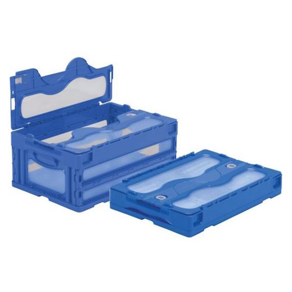 【仕様】●型番：SKO-C-30B-BL　●色：ブルー　●容量（L）：33　●折りたたみ高さ（mm）：95　●適用カード差し（別売）：4辺21型　●外形寸法（mm）間口：530　●外形寸法（mm）奥行：366　●外形寸法（mm）高さ：230...