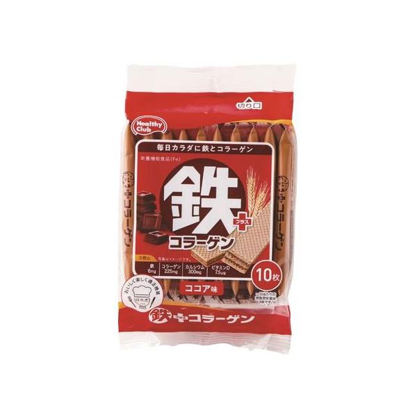 【商品説明】鉄分が手軽に摂れるココア風味のウエハースです。　３枚に６ｍｇの鉄とコラーゲン、カルシウム、ビタミンＤ配合。【仕様】●注文単位：１袋　【栄養機能食品】（鉄）　鉄は、赤血球を作るのに必要な栄養素です。　【摂取目安量】一日当たり３枚を...