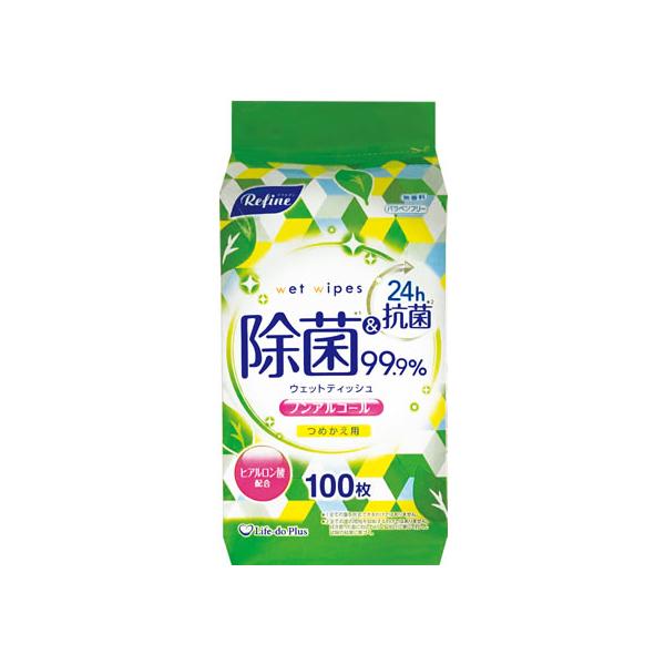 【商品説明】ボトル詰替え用になります。ノンアルコールの除菌ウェットティッシュです。身のまわり品の除菌・抗菌に。【仕様】●つめかえ●ノンアルコール●パラベンフリー●無香料●シートサイズ：１４０×２００ｍｍ●注文単位：１個（１００枚）　<...