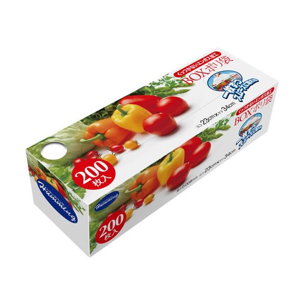 【商品説明】●くっつかないエンボス加工。●１枚ずつスムーズに取り出せる。【仕様】●サイズ：０．００８ｍｍ×２３ｃｍ×３４ｃｍ●内容量：２００枚●材質：ポリエチレン●製品重量（ｇ）　２８８●用途：食品保存・小物小分け・ごみ袋●タイプ：平型、エ...
