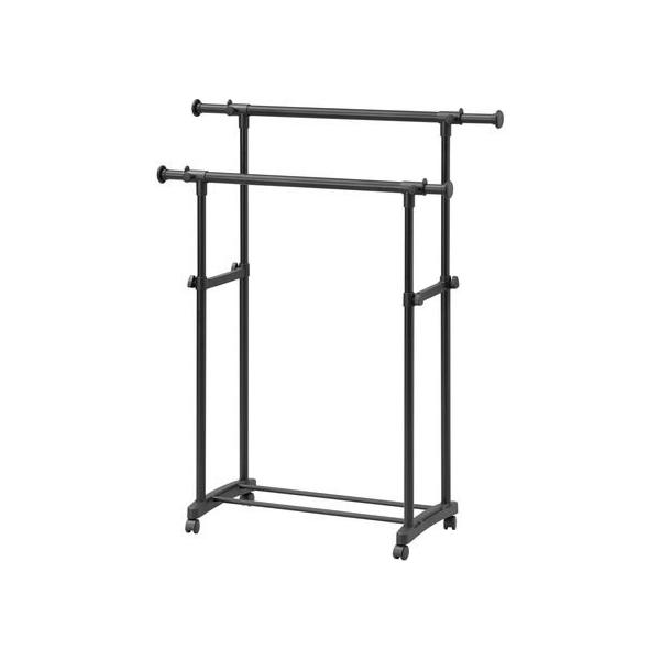 【商品説明】ハンガーパイプの端が横に伸縮するので、より多くの衣類が収納できます。ハンガーパイプの高さは約９０〜１５０ｃｍの間で、無段階調整可能です。服の丈に合わせて、ストッパーをゆるめて伸縮させ、高さを固定できます。クローゼットに追加できた...