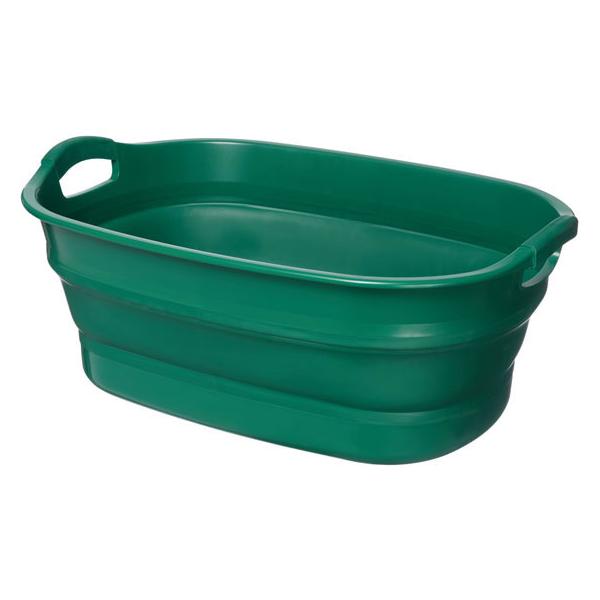 【商品説明】やわらか素材のワイドサイズなソフトタブ　使用後はたたんでコンパクトに車のトランクルームの隙間などにも収納できます　こどもの水遊びに、大きな野菜や果物を洗う時に、外でジュースを冷やす時に、様々な場面で活躍します　水切りもラクラク、...