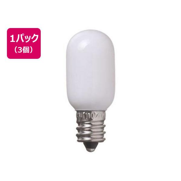 【商品説明】長寿命設計で、常夜灯や電飾用に最適です。　３個入パックです。【仕様】●カラー：ホワイト　●消費電力（Ｗ）：５　●定格寿命（ｈ）：２０００　●全長（ｍｍ）：４８　●径（ｍｍ）：２０　●口金：Ｅ１２　●本体重量（ｇ）：５　●パッケー...