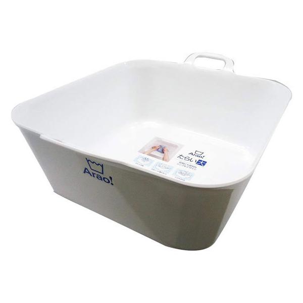 【商品説明】つけ置き洗い、靴洗い、ペットのお風呂、足湯など様々な場面で使えます。　　四角いたらいなので、すっきりシンプル。おしゃれなデザインなので、みせる収納にもぴったりです。飽きることないシンプルで定番カラーのホワイトで統一しています。　...