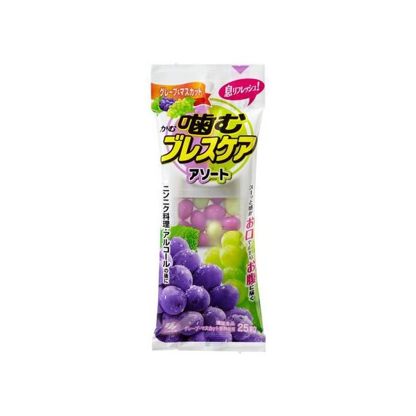 【商品説明】噛んだ瞬間、グミの中の清涼成分（メントール、パセリオイル）とグレープとマスカットのフレーバーがお口に広がります。　清涼成分はお腹まで届き、スーッと感が広がります。【仕様】●グレープ味、マスカット味のアソート●入数：２５粒　&lt...