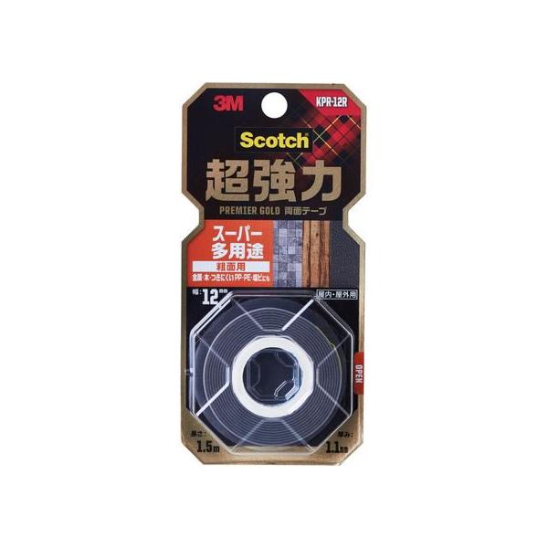 【仕様】●品番：ＫＰＲ−１２Ｒ●サイズ：幅１２ｍｍ×長さ１．５ｍ×厚み１．１ｍｍ●テープ色：グレー●屋内／屋外用●接着できる素材：金属（鉄・アルミ・ステンレス）、内装タイル、ベニヤ板／合板、軟質／硬質塩化ビニル、ガラス、硬質ゴム、ポリプロピ...