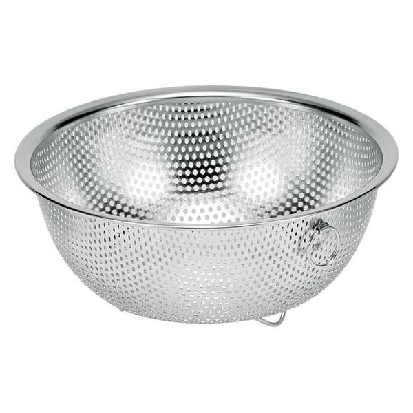 【商品説明】足付きだから、底面が下につかず、衛生的。　リング付きで、フックにかけて収納できる。　ボウルの中にパンチングボウルがぴったりセットできるサイズ。【仕様】●製品サイズ（ｍｍ）：１９１ｘ１９１ｘ７８●生産地：中国●材質：ステンレス鋼　...