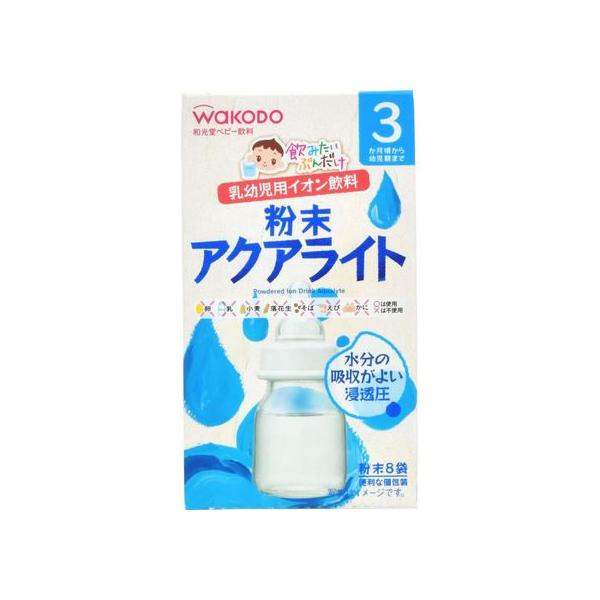 【商品説明】【３カ月頃から】水分の吸収がよい浸透圧の赤ちゃん用飲料【仕様】●内容量：３．１ｇ×８包　【商品の特徴】　赤ちゃんやお子さまは、からだのなかの水分を上手に調節できません。　そのため失われた水分と電解質をすみやかに補ってあげることが...