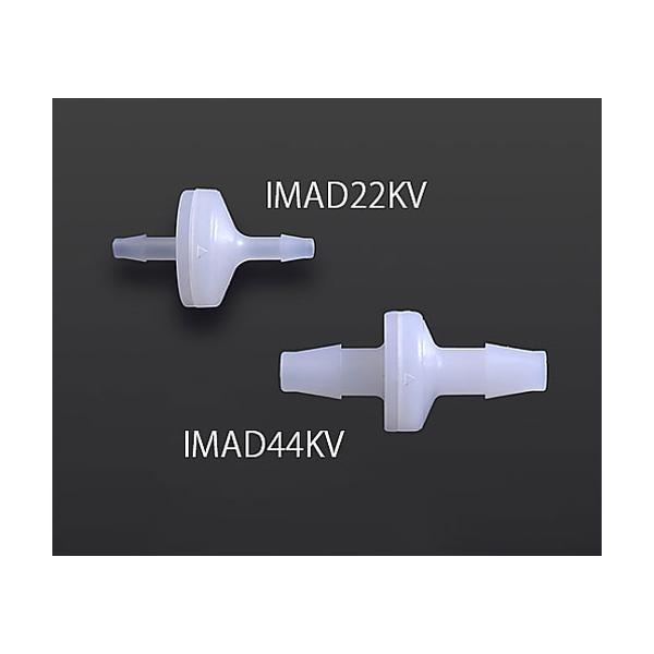 【仕様】●材質：ボディ／ナイロン、弁／シリコン●適用チューブ内径：シリコンチューブ２、３ｍｍ、１／８”●サイズ：１９×３３ｍｍＬ●使用温度：−５１〜＋９３℃●耐圧：１０００ｋＰａ●Ｃｒａｃｋｉｎｇ　Ｐｒｅｓｓｕｒｅ：１．５ｋＰａ