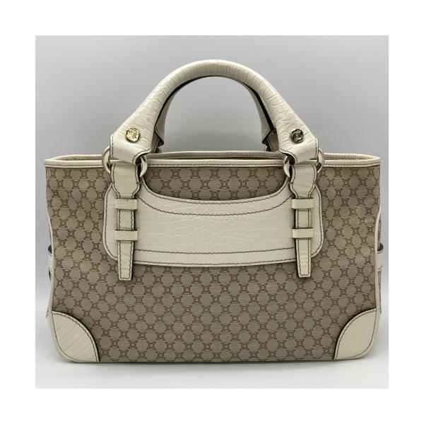 【ブランド】セリーヌ(CELINE)【型番・シリアル】SD-SA-0029【素材】キャンバス /レザー【カラー】ベージュ【サイズ】W34cm×H20cm×D12.5cm   ハンドル28cm   【仕様】  内側：ファスナーポケットx1、オ...