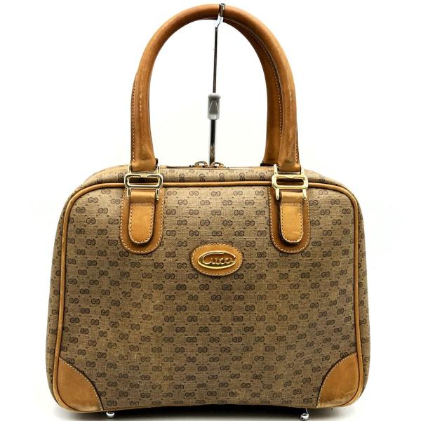 【ブランド】グッチ(GUCCI)【型番・シリアル】【素材】PVC /レザー【重量】526g【カラー】ベージュ【サイズ】W29cm×H20cm×D10cm   ハンドル42cm   【仕様】開閉式：ダブルファスナー  内側：ファスナーポケット...
