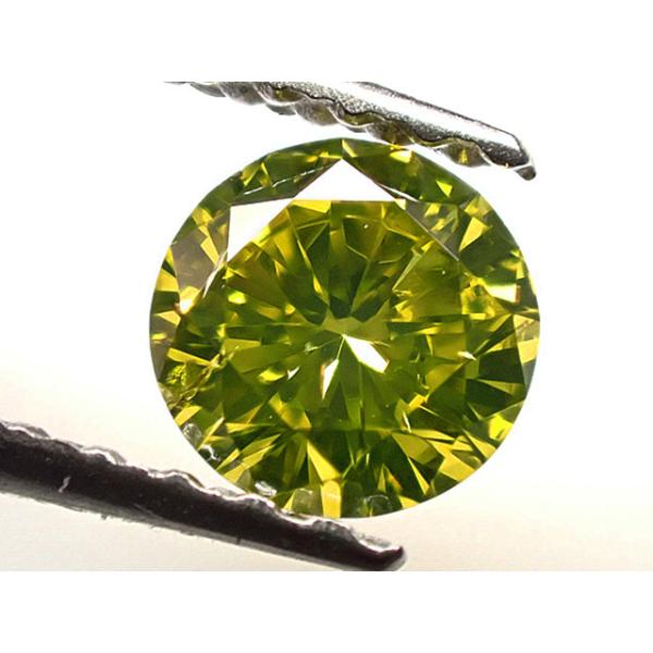 イエローダイヤモンド（TREATED） ルース0.256ct　FANCY VIVID GREENISH YELLOWSI2やや オリーブ寄りのグリーンを噛んだ、ヴィヴィッド グリーニッシュ イエローカラー！テーブル脇や 石端に、カーボンなど...