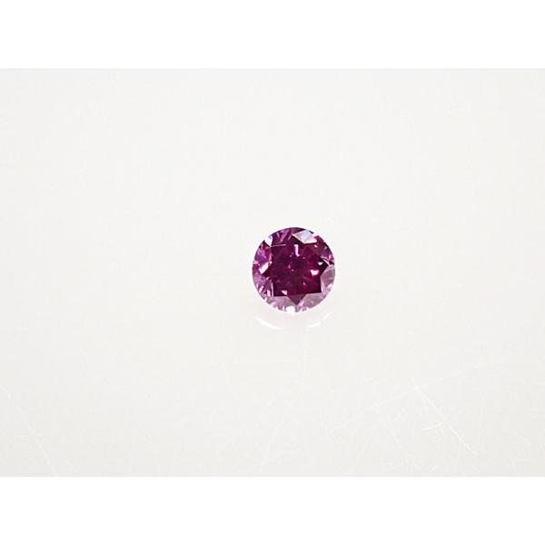 ピンクダイヤモンド（TREATED） ルース0.032ct　FANCY VIVID PURPLE PINK　VS2パープルみの乗った、クッキリ濃厚な発色と、クリアな ＶＳ２品質の、ほぼ ２ｍｍサイズ！インパクトのある彩りで、しっかりと主張す...