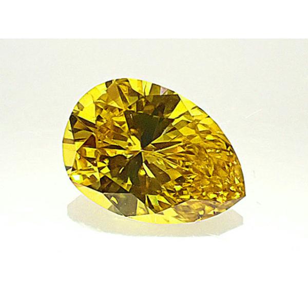 イエローダイヤモンド（TREATED） ルース0.281ct　FANCY DEEP YELLOW　VS1いざ探すと 意外に見かけない、大きめの トリ―テッドイエロー ダイヤモンド！珍しい ペアシェイプで、長径も ５ｍｍアップあり、クリアな ...