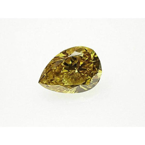 イエローダイヤモンド ルース0.190ct　FANCY DEEP BROWNISH YELLOWI1菜種油色（なたねゆいろ）のボディに、キラキラと照り出す、鶸色（ひわいろ）の煌めき！左側の “こめかみ” 辺りにインクルージョン、右側 ガード...